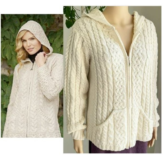 inis crafts | Sweaters | Inis Crafts 0 Wool Fisherman Irish Long Zip ...